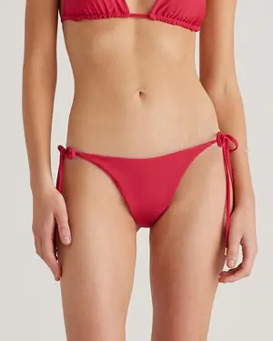 Quince Italian Adjustable Side-tie Bikini Bottom - Berry