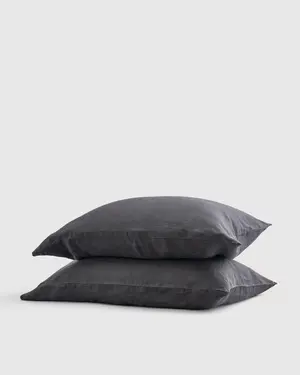 Quince European Linen Pillowcase Set - Charcoal