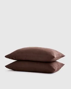 Quince European Linen Pillowcase Set - Espresso