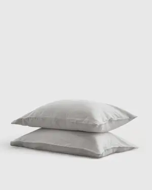 Quince European Linen Pillowcase Set - Light Grey