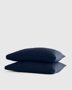 Quince European Linen Pillowcase Set - Navy