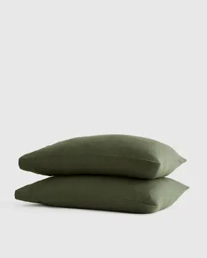 Quince European Linen Pillowcase Set - Pine