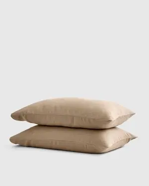 Quince European Linen Pillowcase Set Toffee