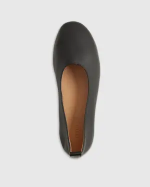 Quince Italian Leather Glove Ballet Flat - Black