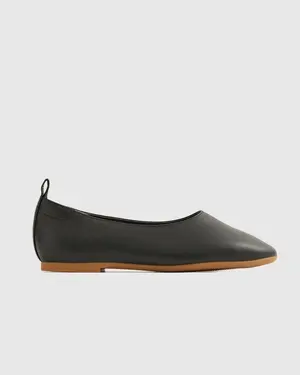 Quince Italian Leather Ballet Flat - Black