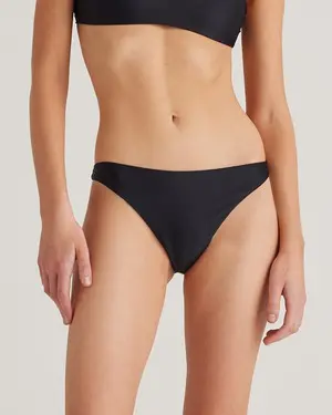 Quince Italian Low-rise Bikini Bottom - Black