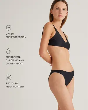 Quince Italian Low-rise Bikini Bottom - Black
