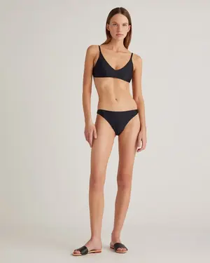 Quince Italian Low-rise Bikini Bottom - Black