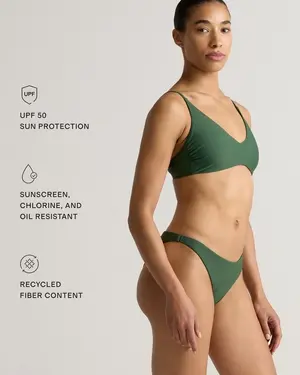 Quince Italian Low-rise Bikini Bottom - Palm