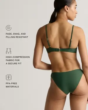 Quince Italian Low-rise Bikini Bottom - Palm