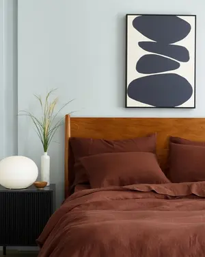 Quince European Linen Duvet Cover Set - Bordeaux