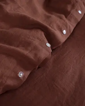 Quince European Linen Duvet Cover Set - Bordeaux
