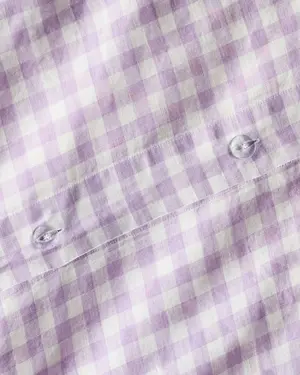 Quince European Linen Duvet Cover Set - Lavender Gingham