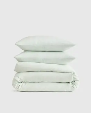 Quince European Linen Duvet Cover Set Mint