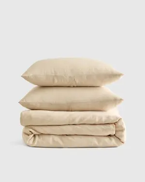 Quince European Linen Duvet Cover Set Oat