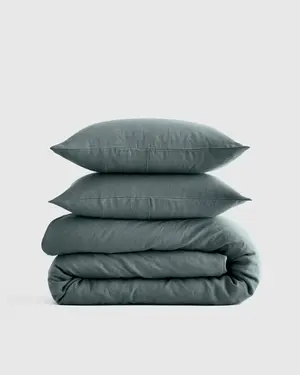 Quince European Linen Duvet Cover Set - Ocean