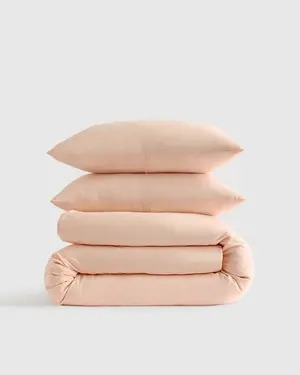 Quince European Linen Duvet Cover Set Peach