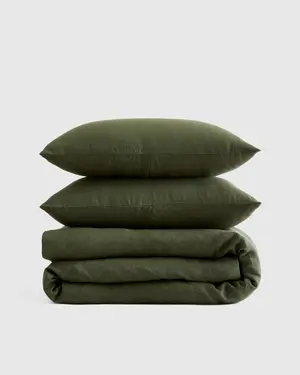 Quince European Linen Duvet Cover Set Pine