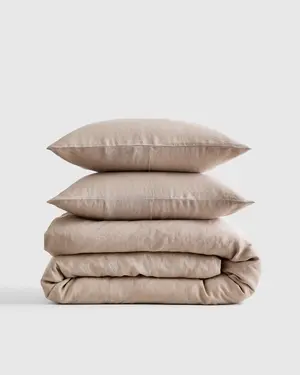 Quince European Linen Duvet Cover Set Toffee