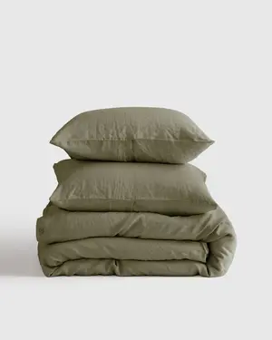 Quince European Linen Duvet Cover Set Willowleaf
