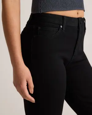 Quince Stretch Kick Flare Jeans - Black
