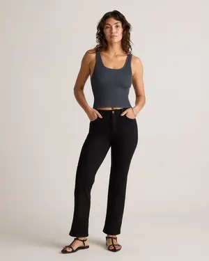 Quince Bella Stretch Kick Flare Jeans - Black