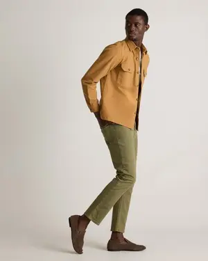 Quince Double-brushed Stretch Overshirt - Camel