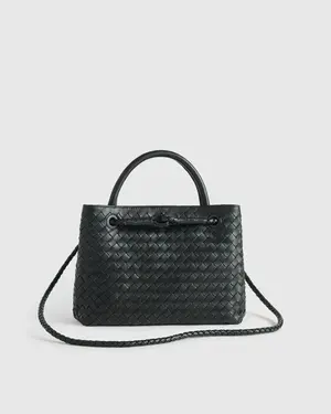 Quince Italian Leather Handwoven Mini Satchel
