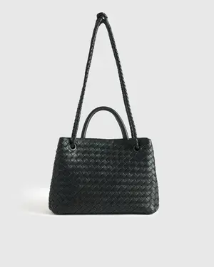 Quince Italian Leather Handwoven Mini Satchel