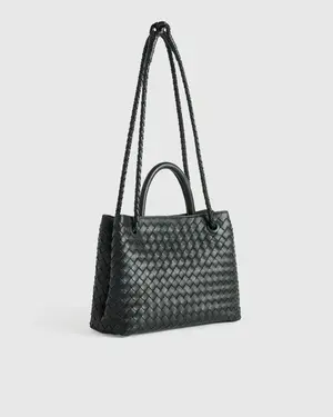 Quince Italian Leather Handwoven Mini Satchel
