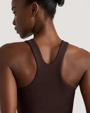 Quince Ultra-form High-neck Cropped Tank Top - Espresso
