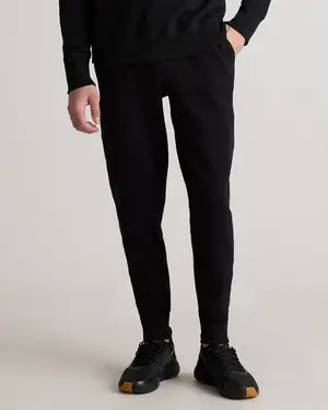 Quince Organic Heavyweight Fleece Joggers - Black