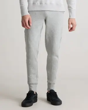 Quince Organic Heavyweight Fleece Joggers - Heather Grey