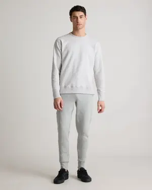 Quince Organic Heavyweight Fleece Joggers - Heather Grey