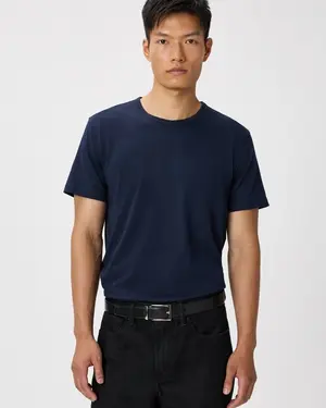 Quince Japanese Lotus T-shirt - Navy