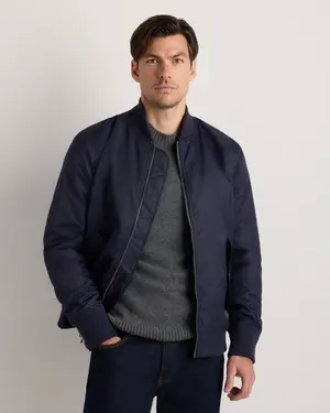 Quince Flight Nylon Bomber Jacket - Navy