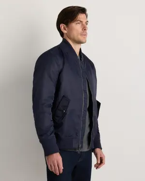 Quince Flight Nylon Bomber Jacket - Navy