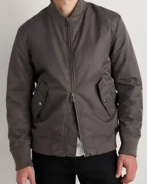 Quince Flight Nylon Bomber Jacket - Overcast Grey
