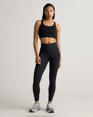 Quince Power-up Long Line Strappy Sports Bra - Black