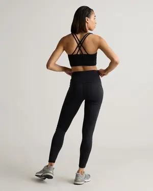 Quince Power-up Long Line Strappy Sports Bra - Black