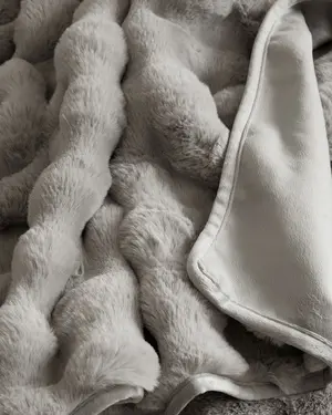 Quince Ruched Faux Fur Throw