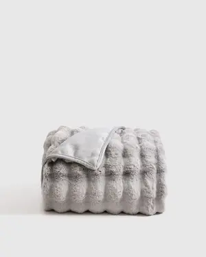 Quince Ruched Faux Fur Throw