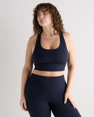 Quince Ultra-form Scoop Neck Longline Bra - Deep Navy