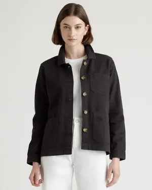 Quince Organic Stretch Chore Jacket - Black