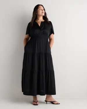 Quince Washable Silk Maxi Dress - Black