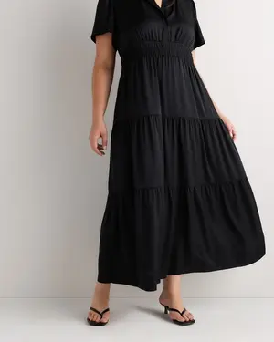 Quince Washable Silk Maxi Dress - Black