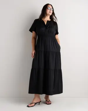 Quince Washable Silk Maxi Dress - Black