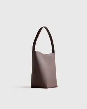 Quince Italian Leather Soft Bucket Shoulder Bag - Espresso Brown