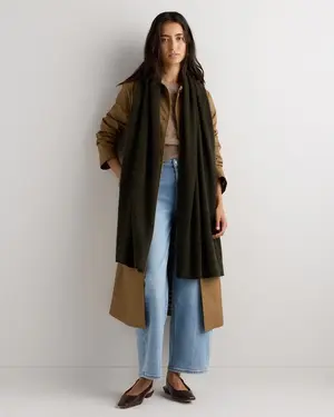 Quince Mongolian Cashmere Wrap Olive Twist