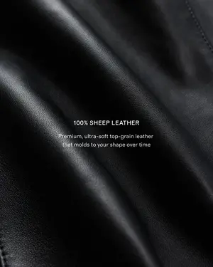 Quince Leather Cropped Jacket - Black